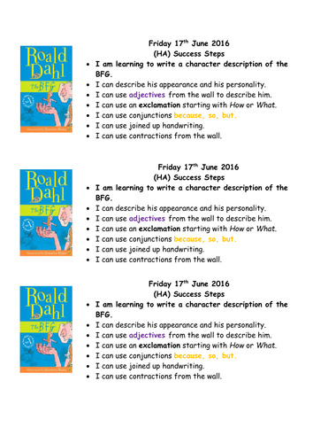 The BFG by Roald Dahl Literacy Year 2 planning | Teaching Resources