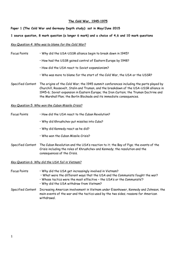 Cold War complete exam notes | Teaching Resources