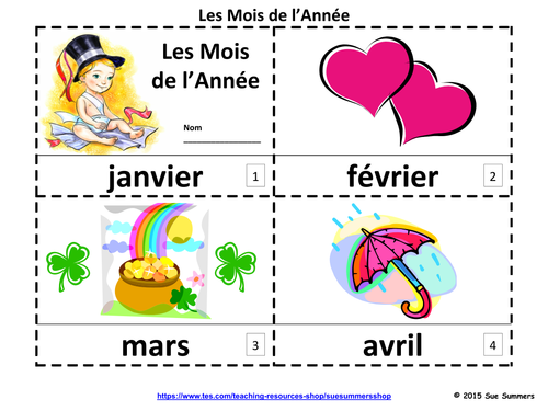 French Months of the Year Emergent Reader - 2 Booklets and Presentation ...