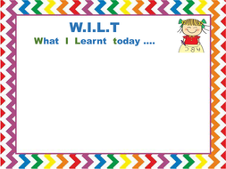 WILF and WALT | Teaching Resources