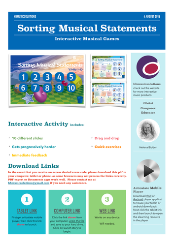 Sorting The Musical Statements Interactive Music Game | Teaching Resources