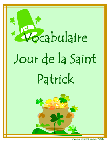 Vocabulaire-Jour de la Saint Patrick | Teaching Resources