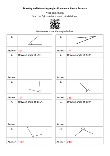Geometry QR Code Homework Sheets - Bundle 1 | Teaching Resources