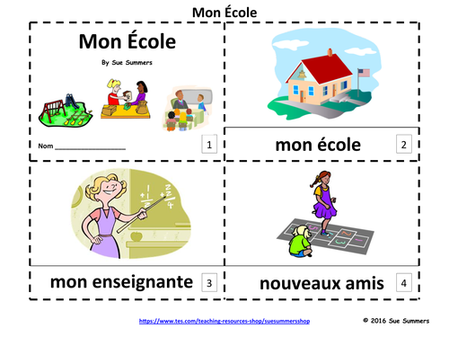 French Back to School Emergent Readers Bundle - 6 Sets of 2 Booklets ...