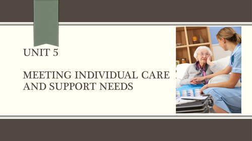 NEW Spec 2016 Level 3 Unit 5 Meeting Individual Care and support needs ... NEW Spec 2016 Level 3 Unit 5 Meeting Individual Care and support needs ...