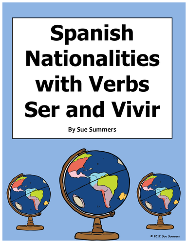 Spanish Speaking Countries and Nationalities with Verbs Ser and Vivir ...