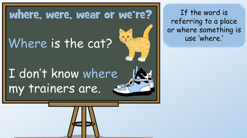 Homophones: Where, Were, We're and Wear | Teaching Resources