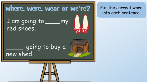 Homophones: Where, Were, We're and Wear | Teaching Resources