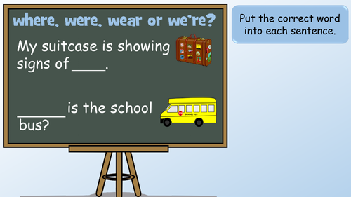 Homophones: Where, Were, We're and Wear | Teaching Resources