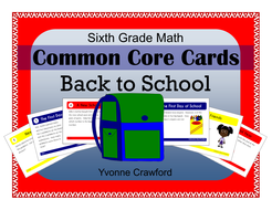 Back to School Task Cards - Sixth Grade Math | Teaching Resources