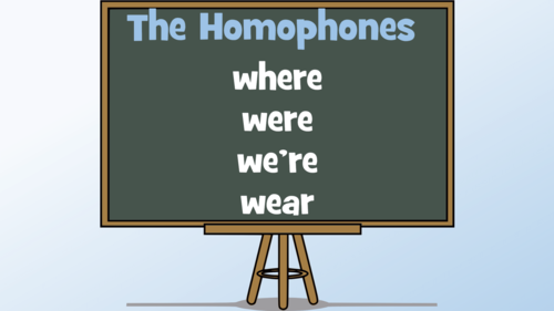 Homophones: Where, Were, We're, Wear | Teaching Resources