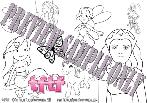 EYFS, Nursery & Reception Colouring Book For Girls (EYFS Art Pre-K Art ...