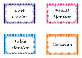 Set of Labels for Class Jobs | Teaching Resources