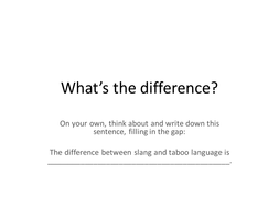 Directed Writing Task - Taboo language | Teaching Resources