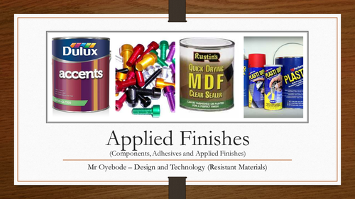 Applied Finishes (Components, Adhesives and Applied Finishes ...