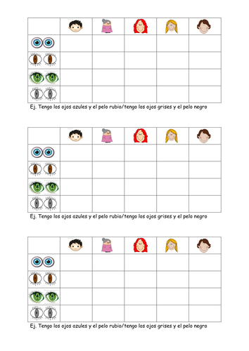 El pelo y los ojos / Hair and eyes | Teaching Resources