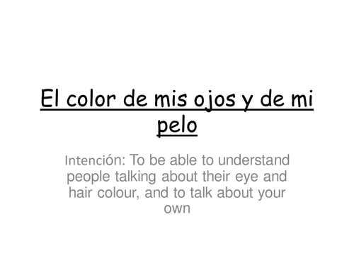 El pelo y los ojos / Hair and eyes | Teaching Resources
