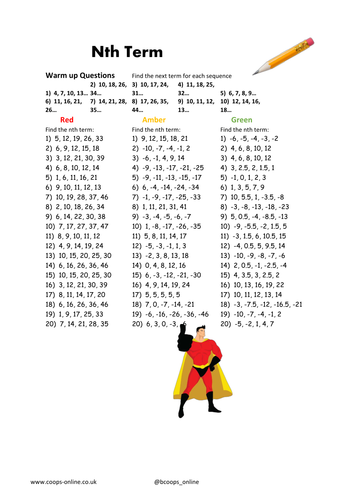Nth term worksheets | Teaching Resources Nth term worksheets | Teaching Resources