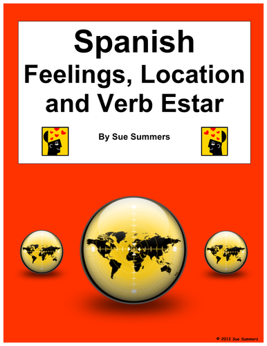 Spanish Verb Estar with Feelings and Location Fill in Blank and ...
