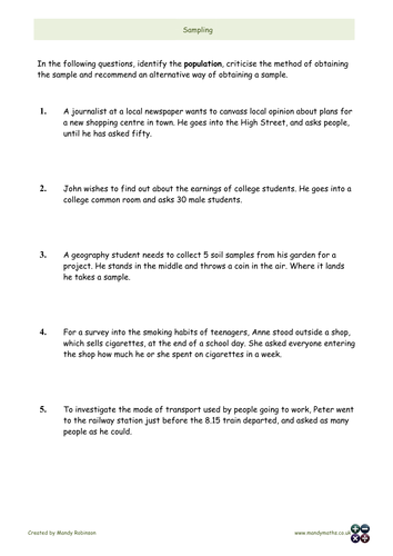 Statistics- Populations, Sampling and Bias Animated PowerPoint GCSE ...