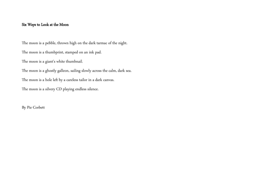 Space Poetry Lesson Plan and Powerpoint | Teaching Resources