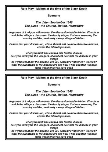 Role Play and Creative Writing on the Black Death/ Plague | Teaching ...