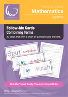 Combining Like Terms Follow-Me Cards - A game for simplifying ...