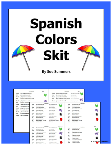 Spanish Colors Skit / Role Play / Speaking Activity - Los Colores ...