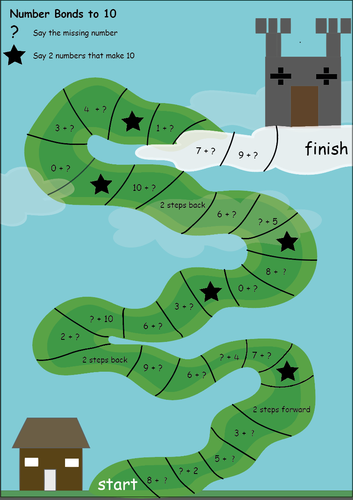 Number Bonds to 10 Board Game (Jack and the Beanstalk - Fairytales ...