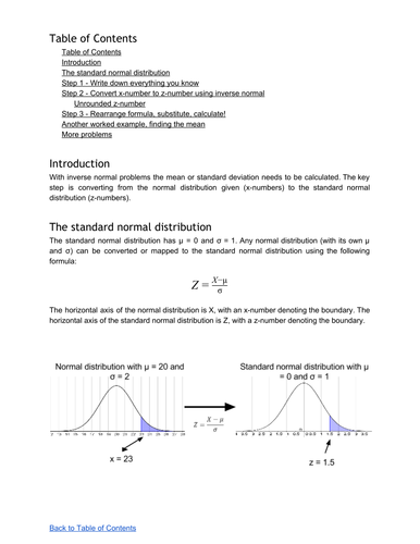 Inverse Normal Distribution (finding mean or standard deviation ...