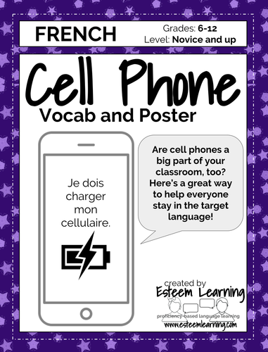 French Cell Phone Vocab & Poster | Teaching Resources