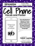 Spanish Cell Phone Vocab & Poster | Teaching Resources