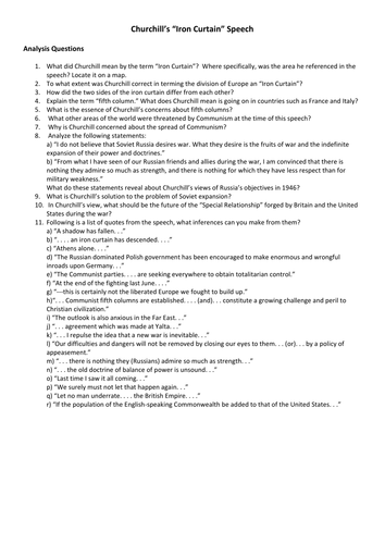 Cold War; Iron Curtain, Truman Doctrine and Marshall Plan | Teaching ...