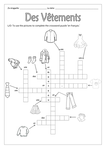 FRENCH - CLOTHING - Des Vêtements KS2 - Worksheets | Teaching Resources