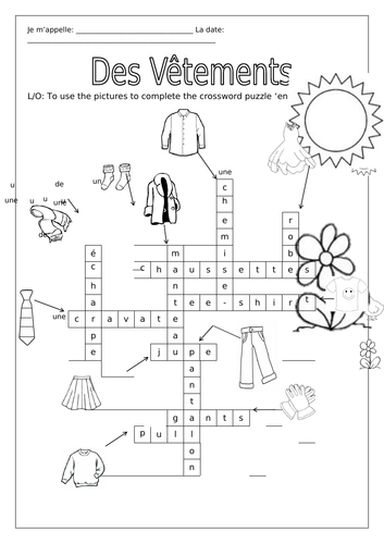 FRENCH - CLOTHING - Des Vêtements KS2 - Worksheets | Teaching Resources