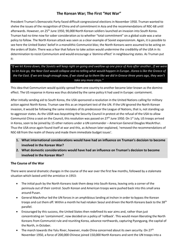 Cold War; Korea | Teaching Resources