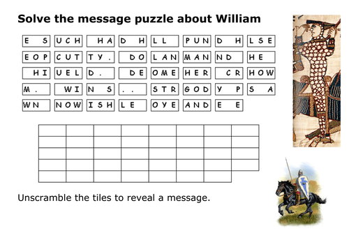 Solve the Message Puzzle about the Harrying of the North | Teaching ...