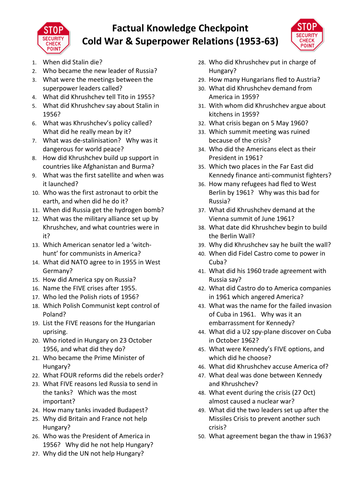 Cold War; Impact of the Arms Race | Teaching Resources