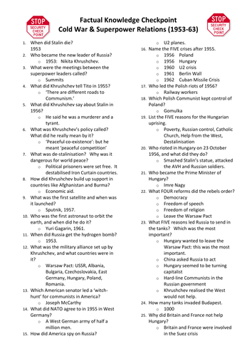 Cold War; Impact of the Arms Race | Teaching Resources