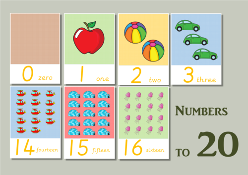 Number Flashcards to 20 with Words by 500miles - Teaching Resources - TES