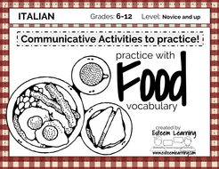 Italian Activities to Practice with Food | Teaching Resources