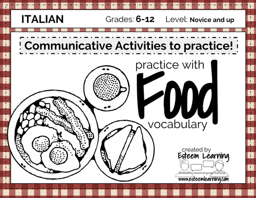 Italian Activities to Practice with Food | Teaching Resources