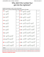Index Laws pack: use the laws of indices to work out the punchline to a ...