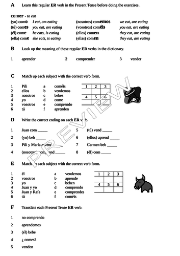 The Present Tense of Regular AR, ER and IR Verbs in Spanish | Teaching ...