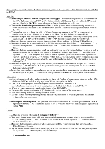 Cold War; Decline and End of Detente | Teaching Resources