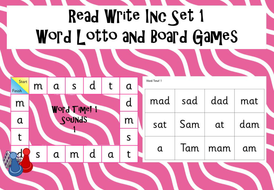 Phonics Read Write Inc Set 1- Board Games and Word Lotto | Teaching ...