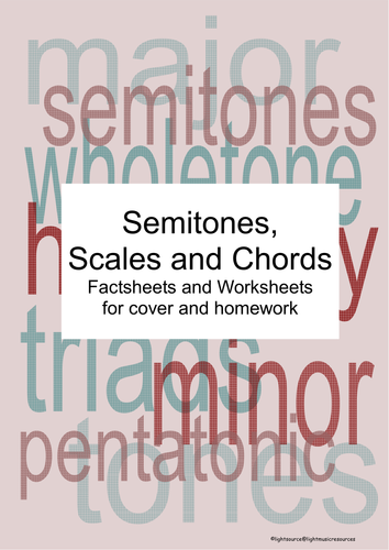 Semitones, Scales and Chords Basic Theory: 10 Worksheets for Homework ...