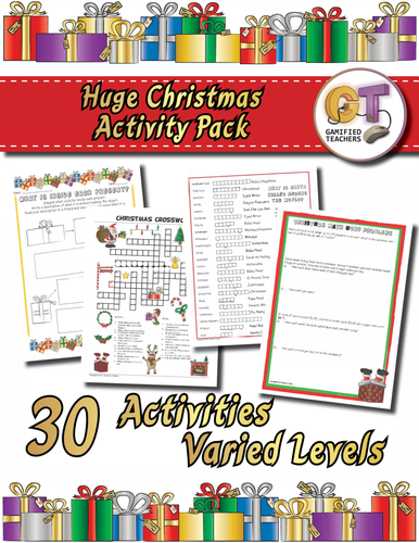 Huge Christmas Activity Pack - 30 activities, varied levels | Teaching ...