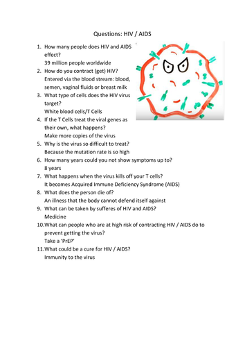 PSHCEE Citizenship Whole Lesson on HIV AIDS for KS4 | Teaching Resources