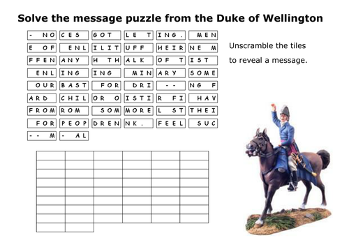 The Duke of Wellington Quote Puzzle Pack | Teaching Resources